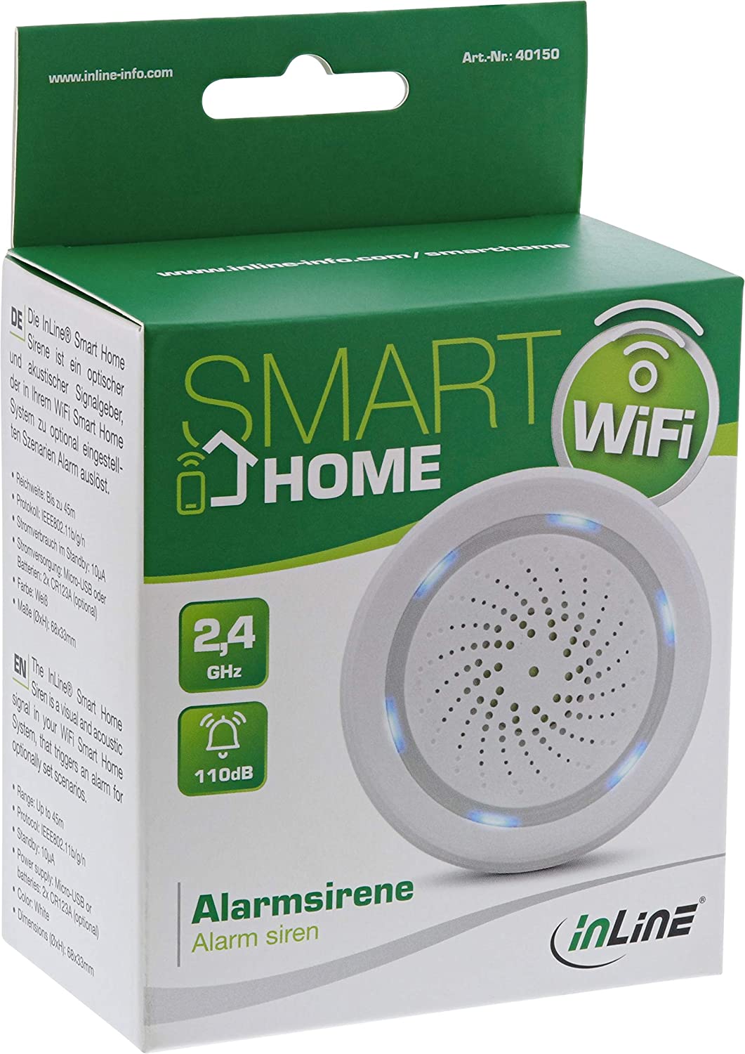 InLine 40150 SmartHome Alarmsirene TUYA SmartLife (Haustechnik) - kab24.de