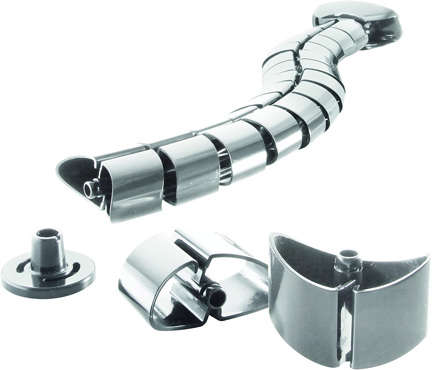 Kabelkanal flexibel 720 x 75 mm (15 Gelenke) silber (Werkstatt) - kab24.de