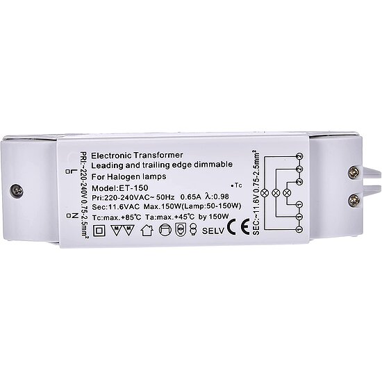 ET-150 Halogen-Trafo 230/12V/50-150W, Überlastungsschutz ...