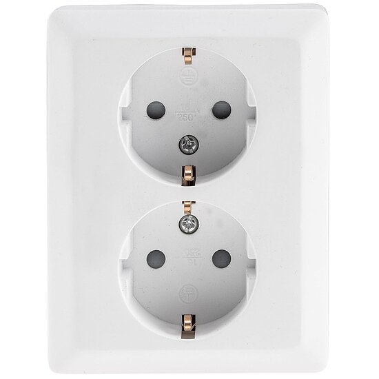 Schutzkontakt-Steckdose 2-fach Doppel Steckdose 1 auf 2 Unterputz ...