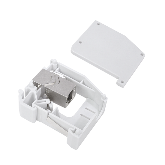 Hutschienenadapter mit Cat.6A-Rj45 Doppelkupplung, geschirmt, 2x RJ45 ...