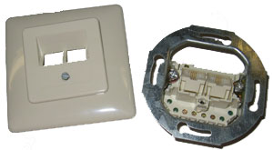 ISDN-Dose Unterputz 1 x Schraubanschluss, 2 x Rj45 Buchse ...