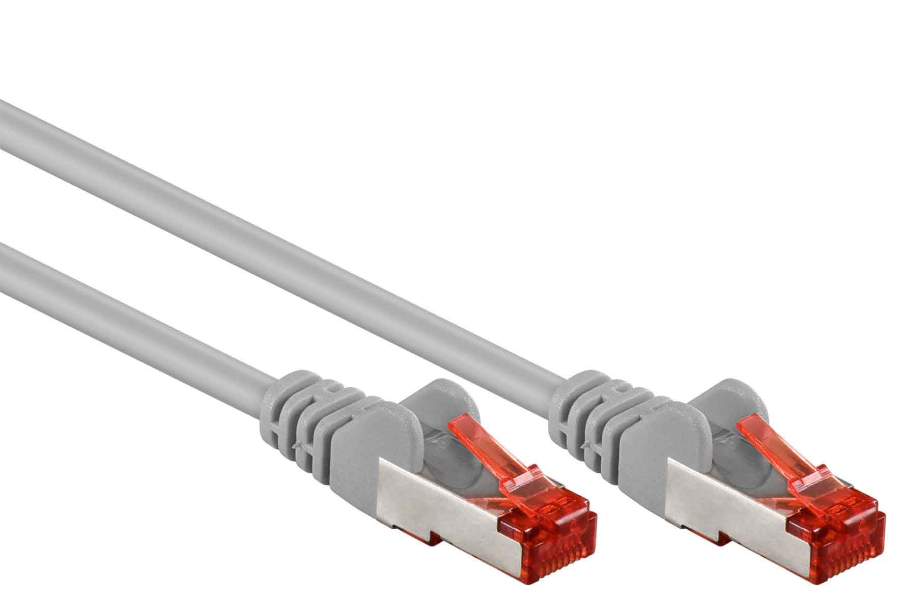 CAT6 Patchkabel Netzwerkkabel grau S/FTP (PiMF) geschirmt Gigabit (Netzwerk) - kab24.de