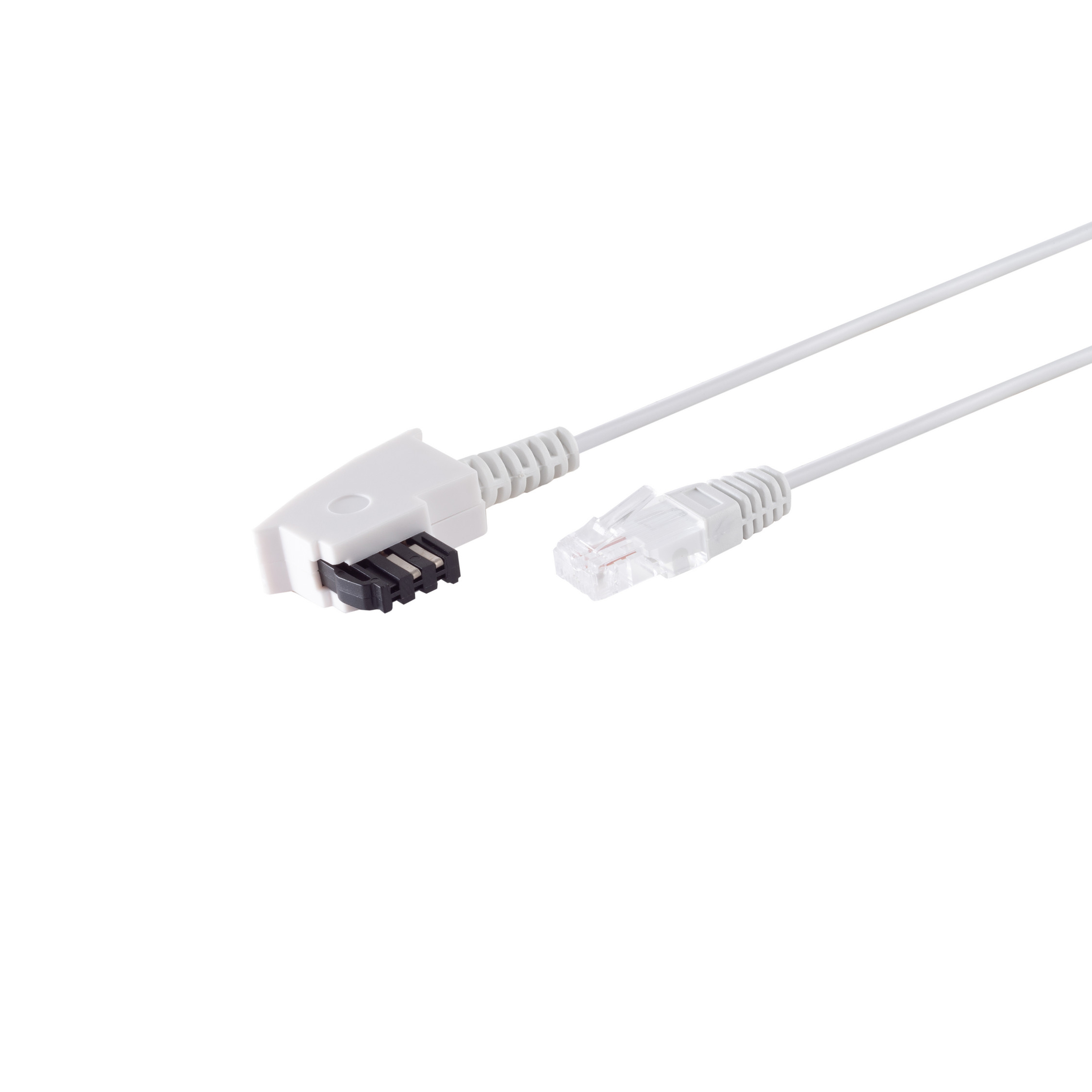 TAE Anschlusskabel weiss TAE-F Stecker auf RJ45 Stecker, 2-adrig für ...