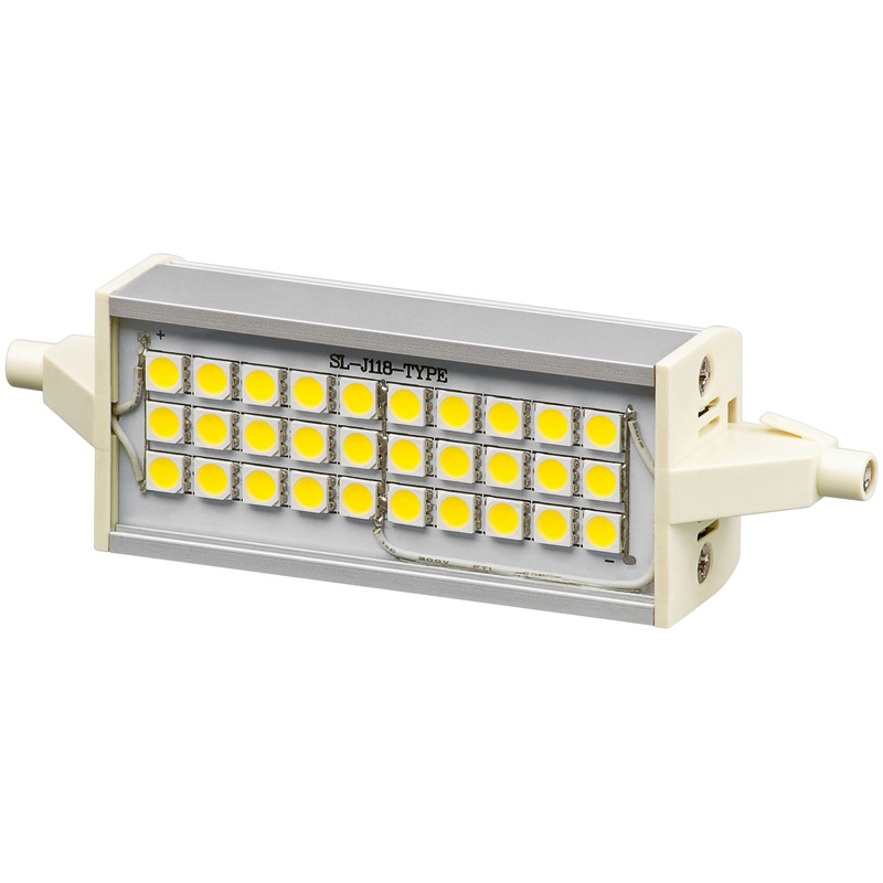 LED Lampe R7s 118mm warm weiss bestückt mit 30 SMD Chip LED 8 W ersetzt ...